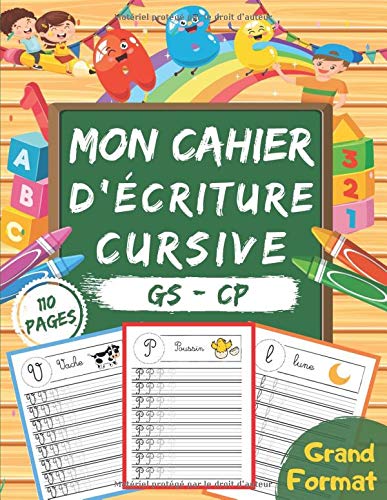 Mon Cahier Decriture Cursive Gs Cp Apprendre A Ecrire Les | Desertcart ...