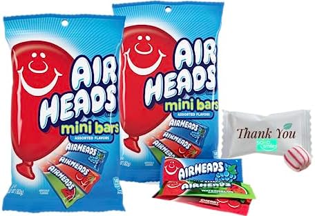 Amazon.com : Airheads Mini Candy Bars, Chewy Fruit Taffy, 2 Count, 3.62 ...