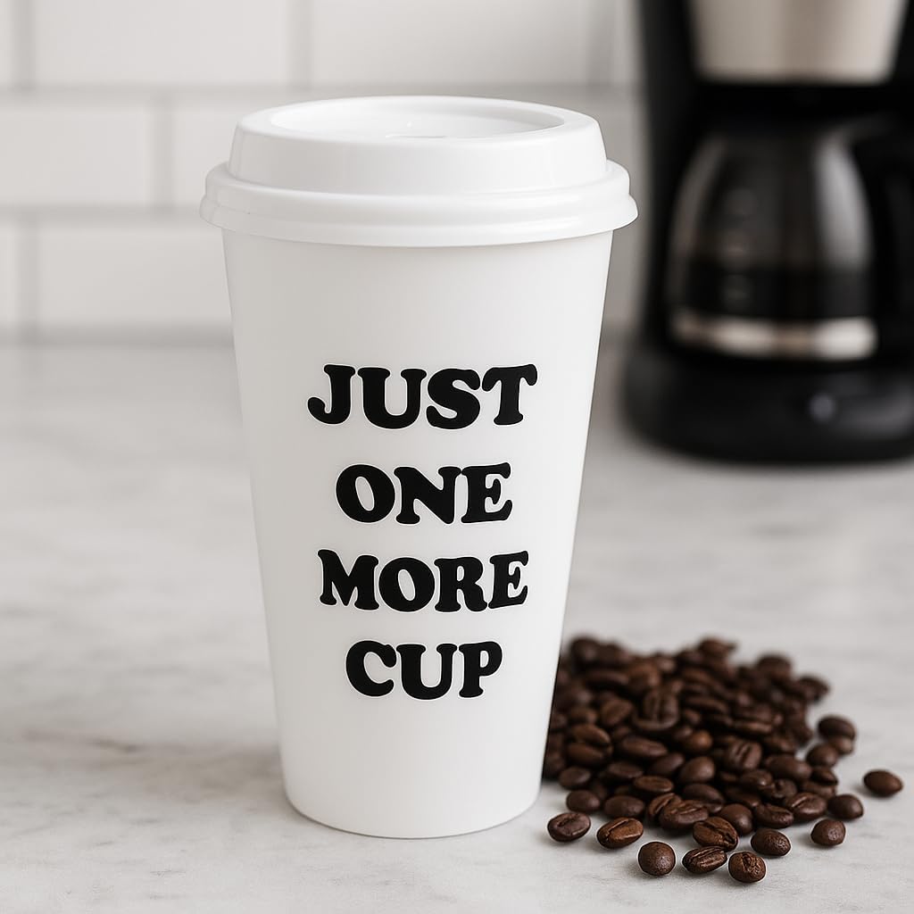 Amazon.com | Just one more cup – 3-Pack Reusable Travel Cups with Lids ...