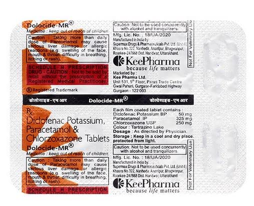 DOLOCIDE-MR 250 MG - Strip of 10 Tablets : Amazon.in: Health & Personal ...