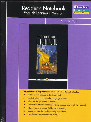 Reader's Notebook, English Learner's Version, Grade Ten, Prentice Hall ...