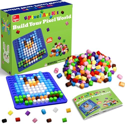 Amazon.com: Bbiamsleep Pixel Art Kit for Kids, 500 Pcs 10 Colors Pixel ...