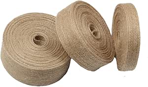 TopHomer 3 Rolls Jute Craft Ribbon Burlap Ribbons for Gift Wrapping,0 ...