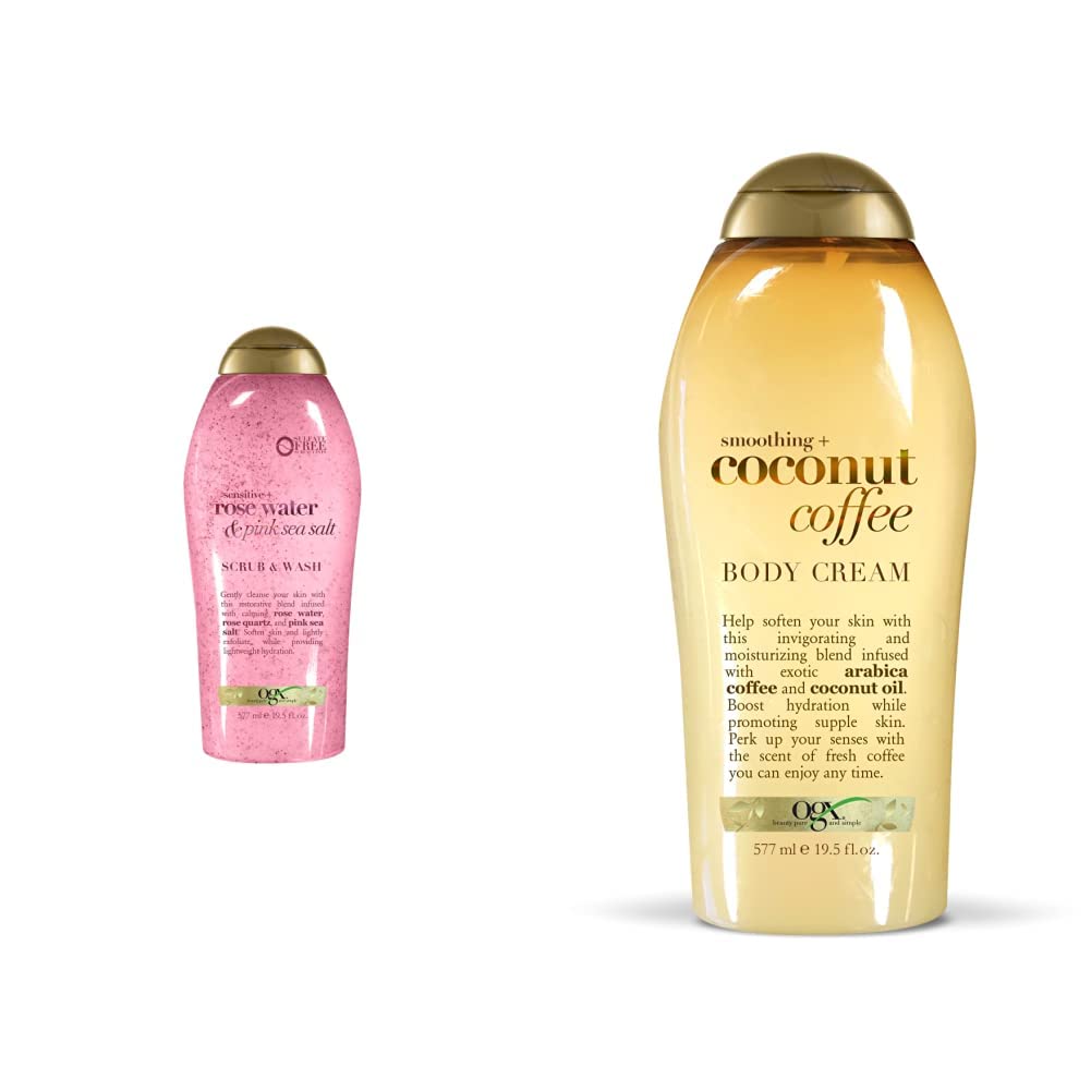 Amazon.com : OGX Smoothing Coconut Coffee and Rosewater Pink Sea Salt ...