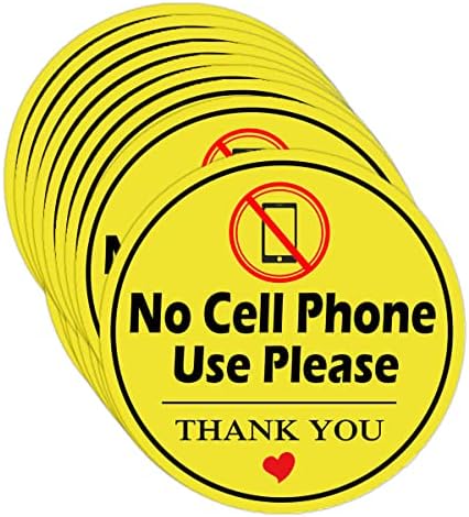 Amazon.com: Please No Cell Phone Use Sticker Signs，4 inches Self ...