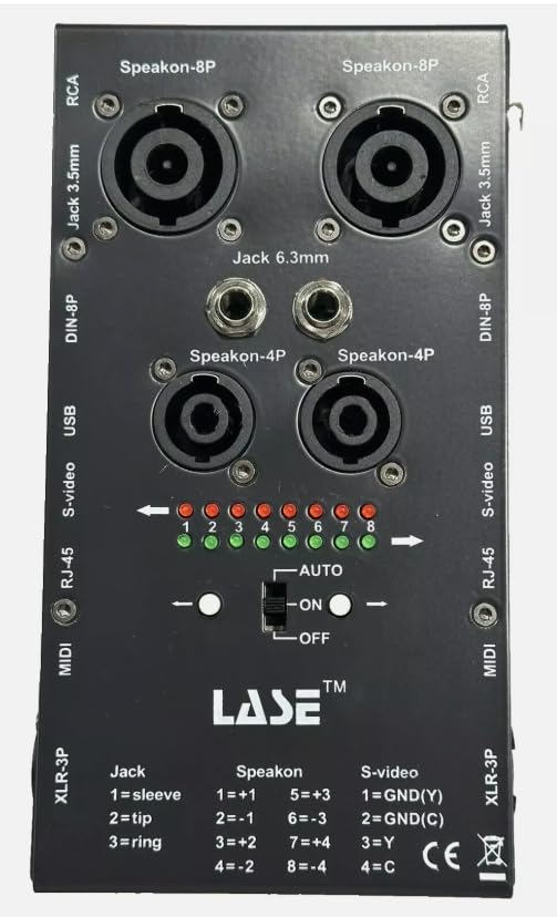 LASE Pro-Audio 11-in -1 Multi-Cable Tester Speakon USB XLR DIN-8P 1/4 ...