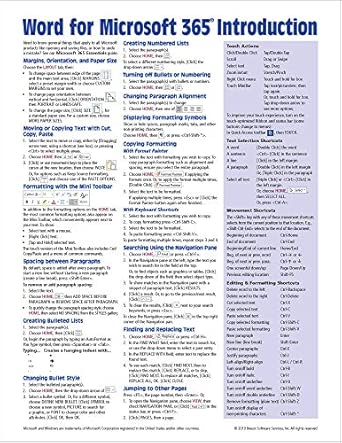 Amazon.com: Word for Microsoft 365 (Office 365) Introduction Quick Reference Guide - Windows ...