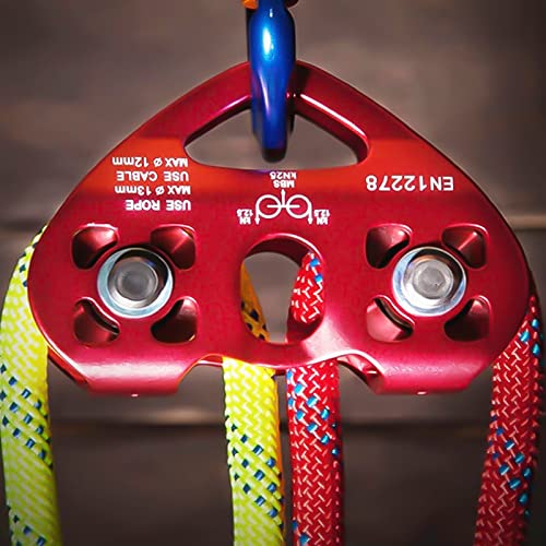 Snapklik.com : TRIWONDER 30KN Climbing Double Pulleys Tandem Speed ...