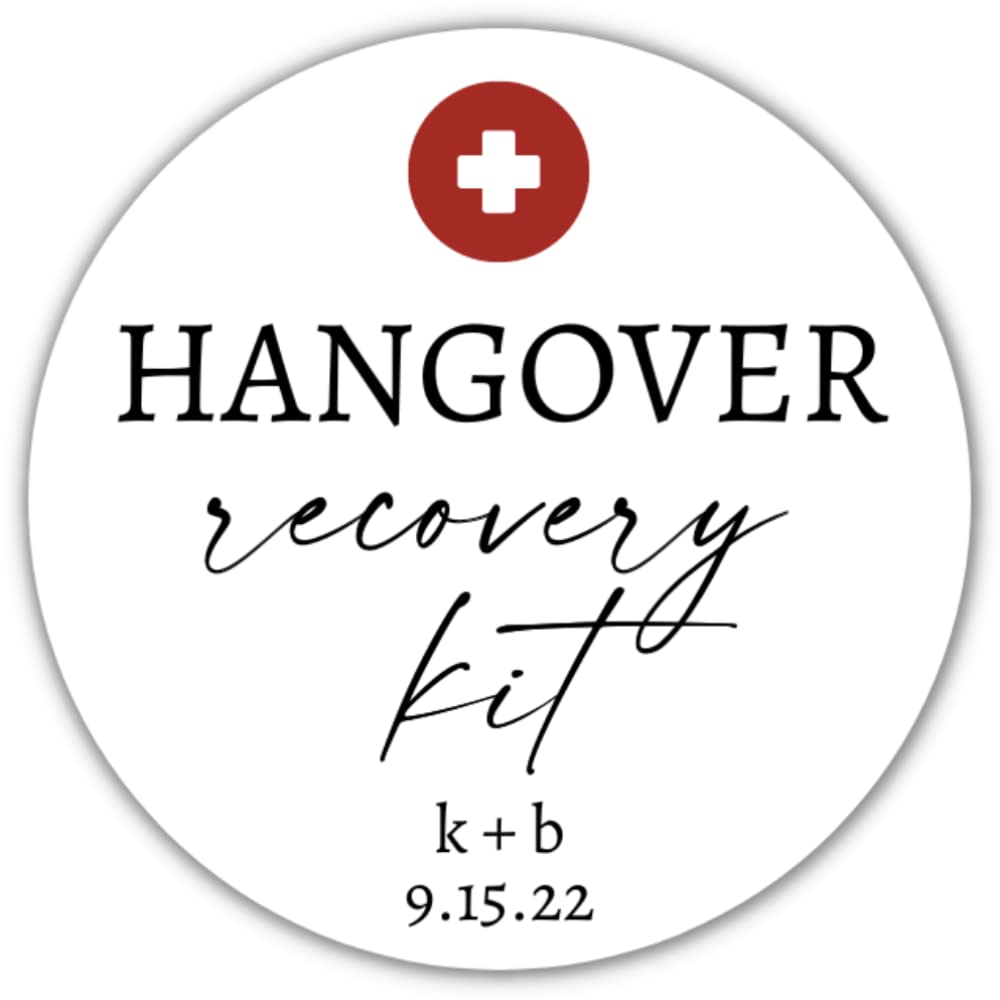 Amazon.com: Custom Hangover Kit Stickers Personalized Wedding Survival ...