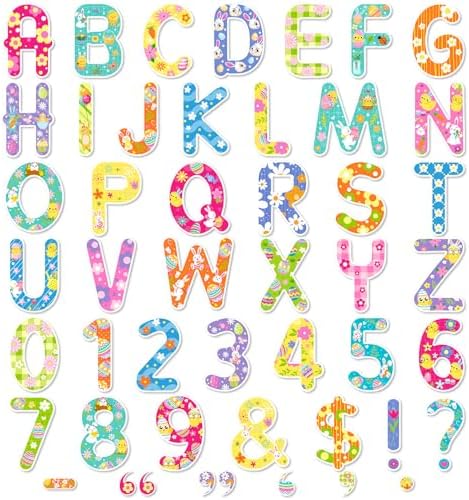 Amazon.com: Faccito 176 Pcs Easter Letters Numbers Cutouts Spring ...