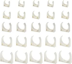 EMSea 25pcs PVC Saddle U-Shaped Pipe Clamp Clips White Fit for 20mm ...