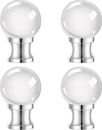 GLOBLELAND 4Pcs Lamp Finials 38x25mm/1.5x1inch Glass Crystal Ball Glass ...
