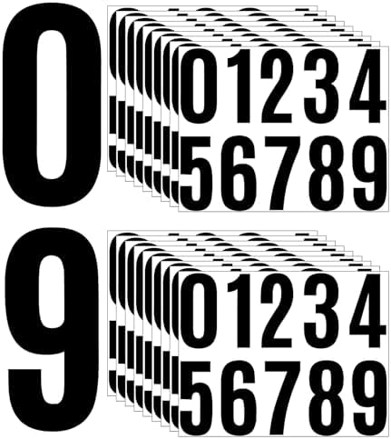 ZEYIYER 60 PCS/ 6 Sets Number Stickers, 4 inch 0-9 House Number ...
