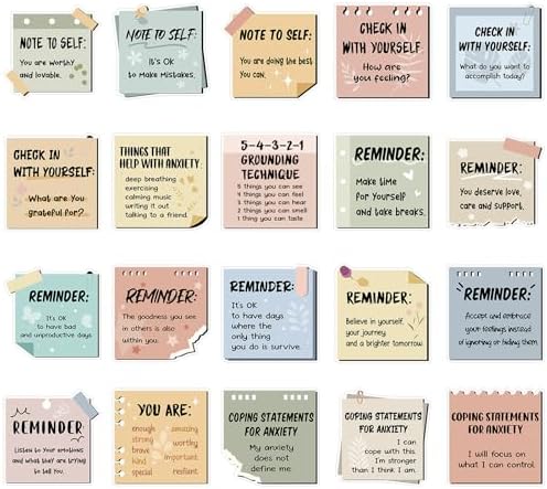 Amazon.com: AnyDesign 12Pcs Mental Health Fridge Magnets Boho Daily ...