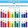 Amazon.com: Whaline 8 Sheets Colorful Pencils Wall Decals Waterproof ...