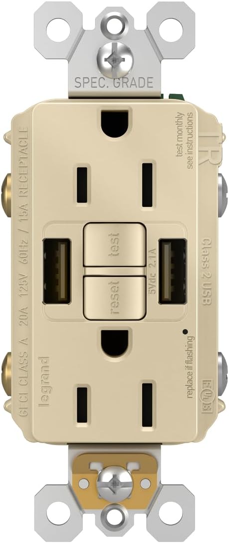 Hubbell USB15AC5WWR Outdoor USB Charging Outlet Weather Resistant WR TR ...