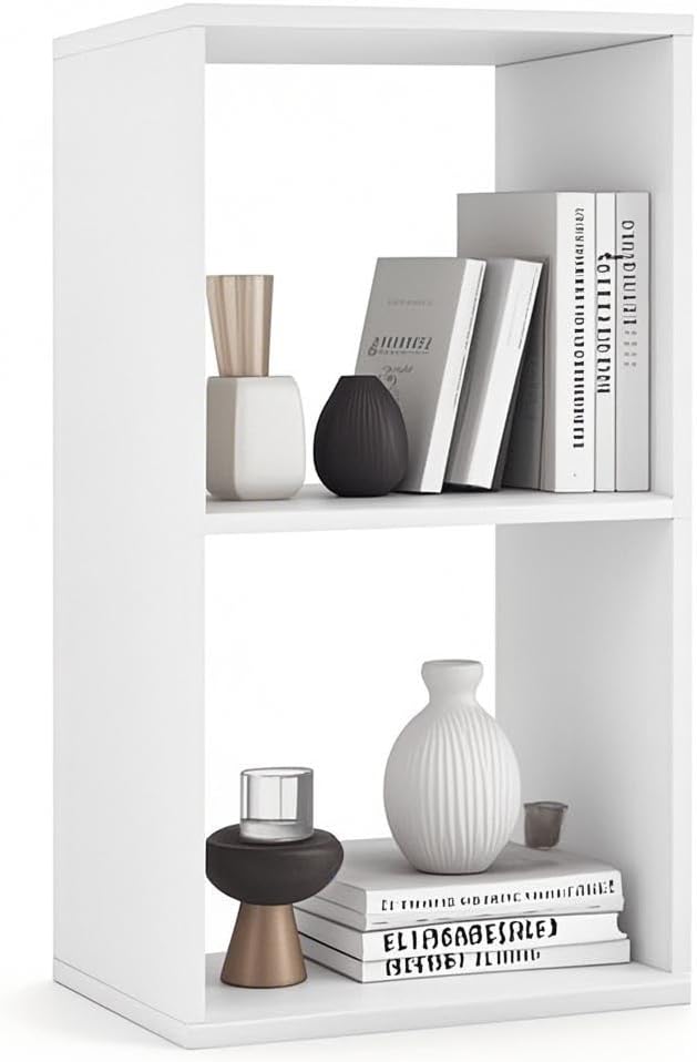 Amazon.com: IFANNY Cube Bookcase, White Bookshelf with Storage, Wood ...