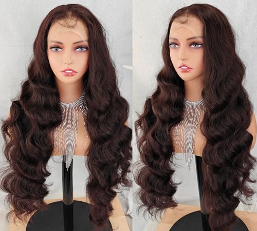 Amazon.com : MISS FANCY 32 Inch Brown Lace Front Wigs For Black Women ...