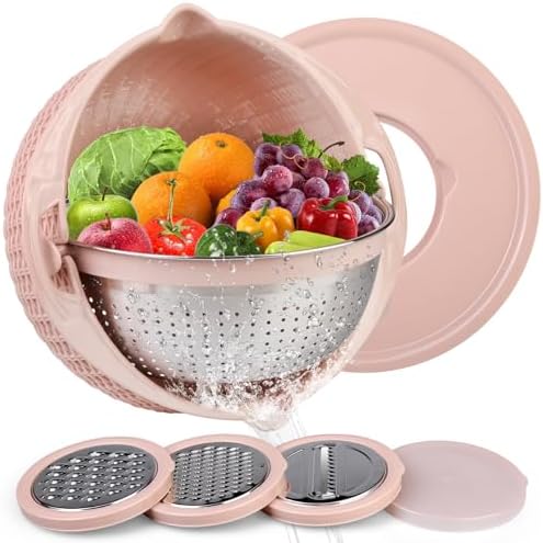 4-1 Colander with Mixing Bowl Set, Food Strainers and Colanders Set for ...