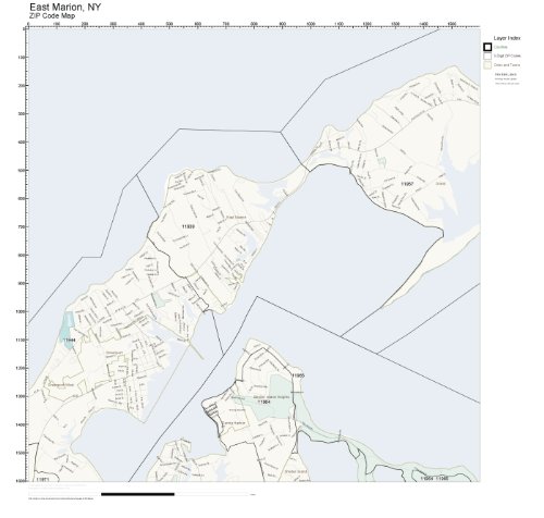 ZIP Code Wall Map of East Marion, NY ZIP Code Map Not Laminated: Amazon ...