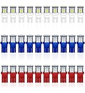 Amazon.com: Alopee 30 Pack Led 194 Bulb Red 5050 Chips 5SMD, DC 12V W5W ...