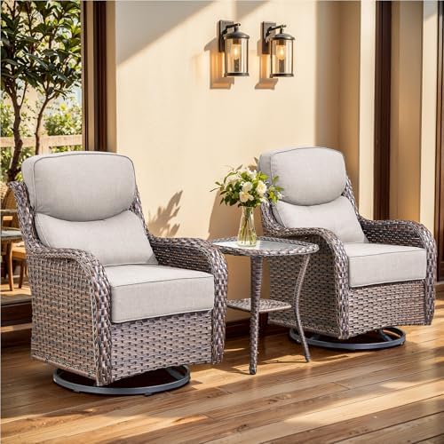 Amazon.com : moosprr Luxury Outdoor Swivel Rocker Patio Chairs, High ...