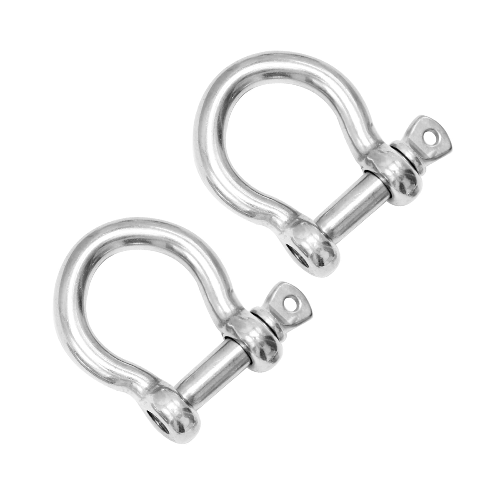 2 Pcs 12mm Screw Pin Anchor Shackle 1/2 Inch 304 Stainless Steel D Ring ...