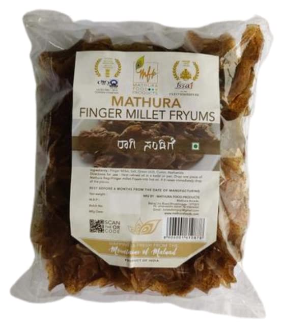 MATHURA FOOD PRODUCTS Finger Millet Fryums/Sandige, Qty :120 GMS ...