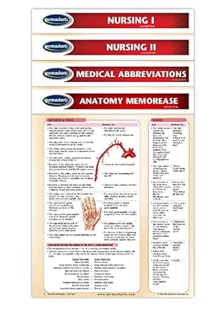 Amazon.com: Nursing Quick Reference Guides - 4 Chart Bundle - Medical ...