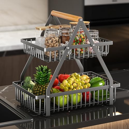 Amazon.com: Xmoddes 2pcs Spice Rack,Fruit Basket Kitchen Storage racks ...