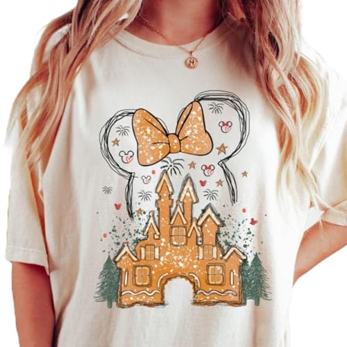Amazon.com: Retro Dis.ney Gingerbread Castle Shirt, Dis.ney Christmas ...