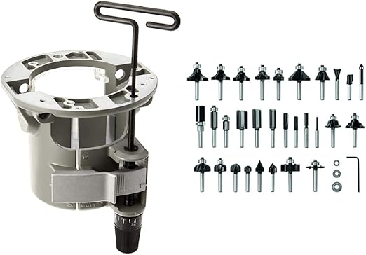 Bosch Under-Table Router Base with Above-Table Hex Key RA1165, Silver ...