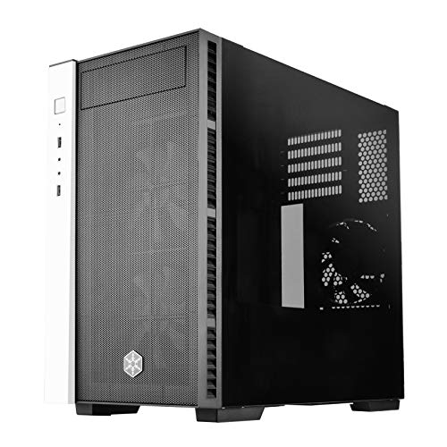 SilverStone Technology Black and Red Micro-ATX Case with Tempered Glass ...