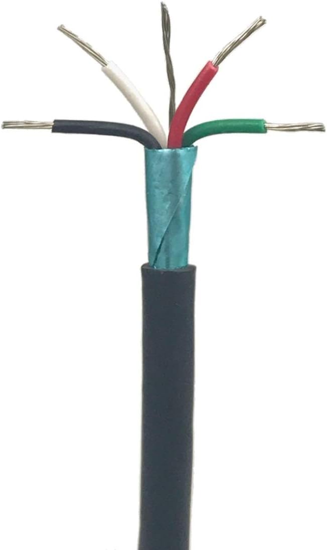 Amazon.com: Guitar Pickup Cable: 4 Conductors (28 AWG) w/Drain Wire ...