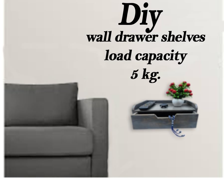 Wooden Wall Mount Drawer Wall Shelves for Living Room Home Decoration ...