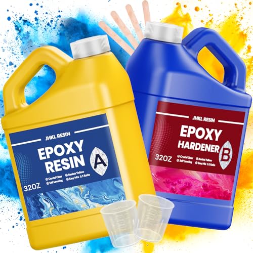Epoxy Resin, 64OZ Epoxy Resin Kit Casting & Coating, Crystal Clear and ...