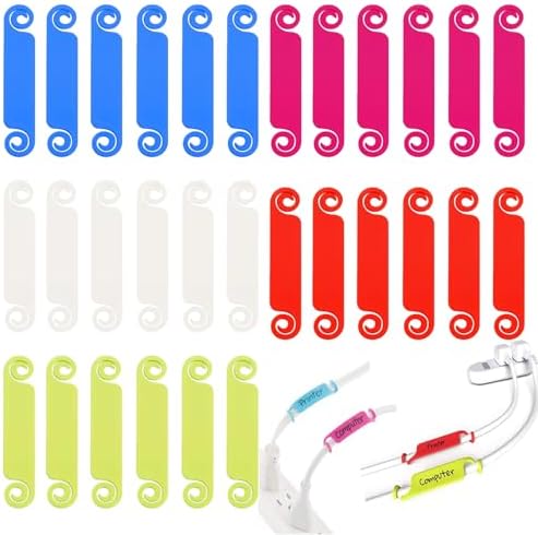 50 Pcs Cable Identification Tags, Multicolored Cable Labels Tags, Cable ...
