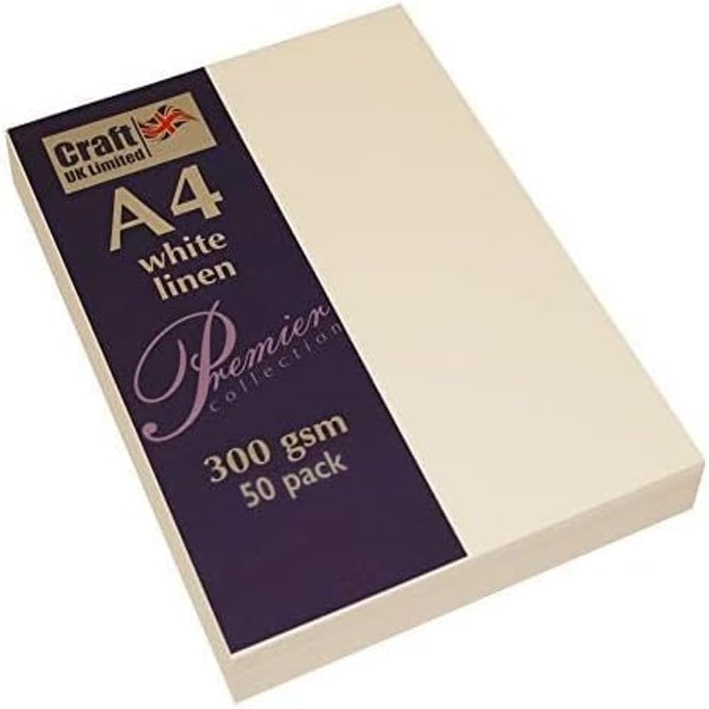 A4 Sheets White Linen Card Silkweave Textured A4 Card 250gsm (100 ...