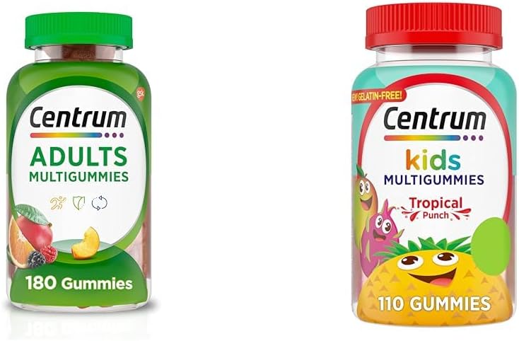 Centrum MultiGummies Adult Multivitamin 180 Count and Kids Multivitamin ...