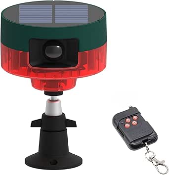 Amazon.co.jp : ソーラー 防犯アラーム LED警告灯 屋外 多機能 360°全方位 129db 大音量 IP55防水 防塵 リモコン付き 録音機能 ソーラー充電 省エネ 耐候性 ...