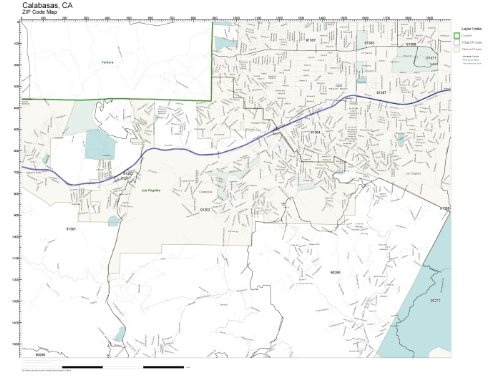 ZIP Code Wall Map of Calabasas, CA ZIP Code Map Laminated: Amazon.com ...