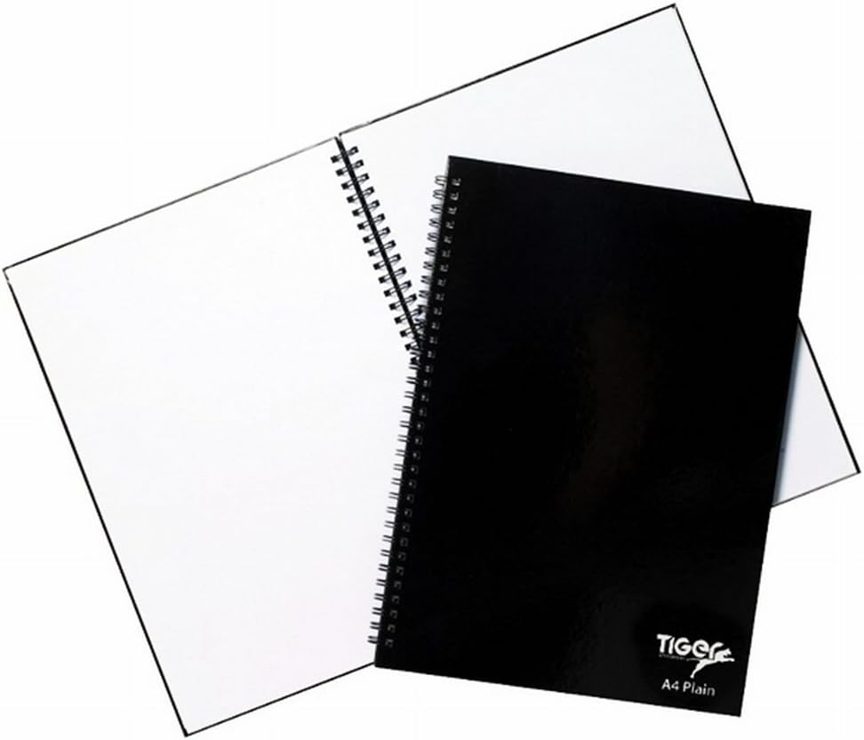 Tiger A4 Spiral Plain Notebook with Hard Cover : Amazon.co.uk ...