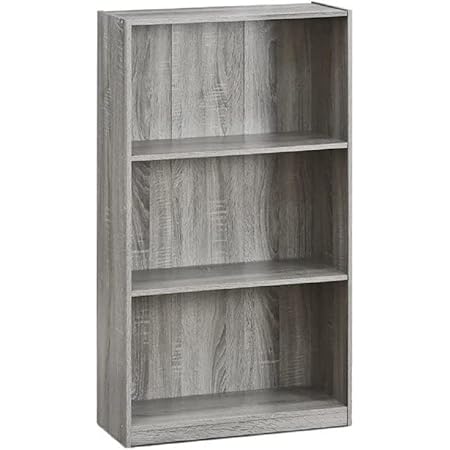 Furinno Bookcases, Wood, French Oak Grey, one size : Amazon.co.uk: Home ...