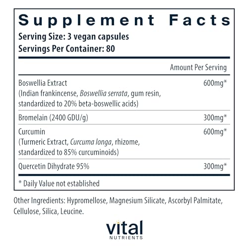 Vital Nutrients BCQ | Bromelain, Curcumin and Quercetin | Herbal ...