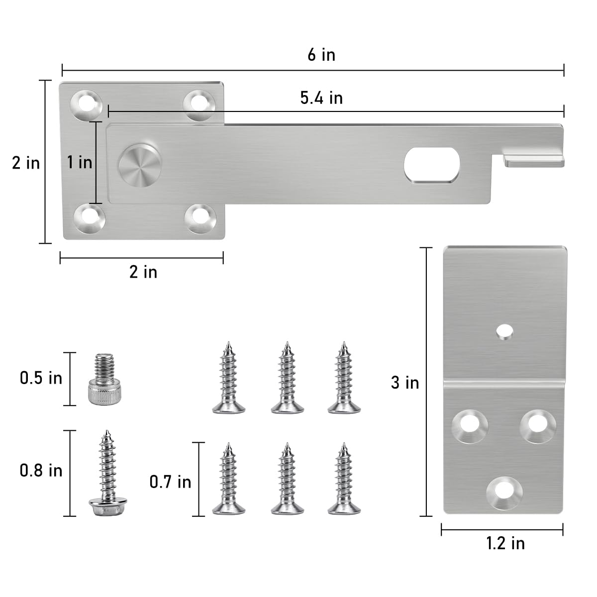 Snapklik.com : 6" Barn Door Flip Gate Latch,Heavy Duty Stainless Steel ...