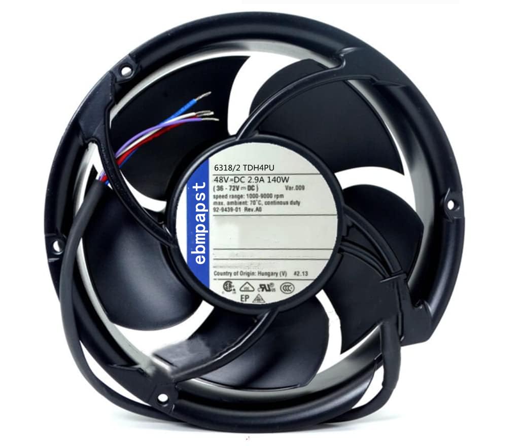 Amazon.com: 6318/2TDH4PU Fan 6318/2 TDH4PU 48VDC 2.9A 140W 17CM 4-Wire ...