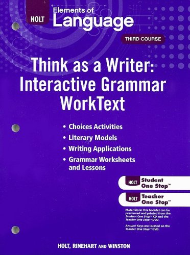 Amazon.com: Elements of Language Think as a Writer: Interactive Grammar ...