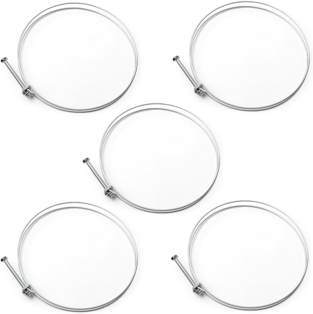 POWERTEC 70218 6-Inch Double Wire Hose Clamp | 5-Pack, Pipe Clamps ...