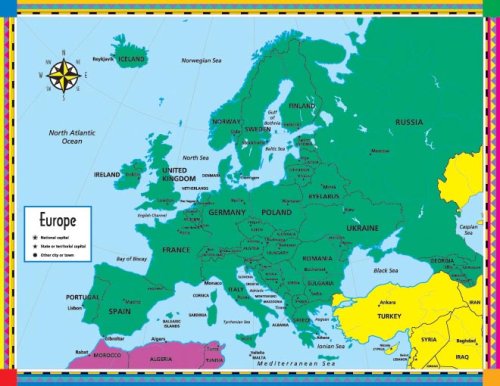 Map Of Europe Continents Chart Pack Wall Chart Import 11 | Desertcart INDIA