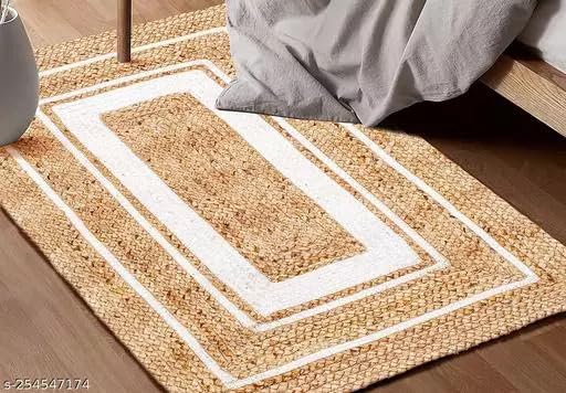 Buy Housine® Jute Square Rug, Natural Fibres, (24x36 Inch) Braided ...